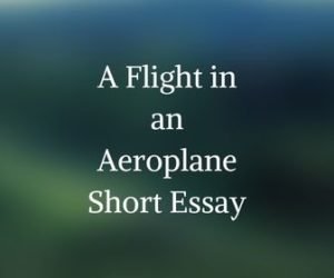 A Flight in an Aeroplane Short Essay (392 Words) | Important