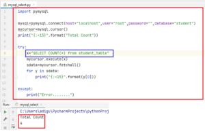 Python MySQL Count Function | Important Concept