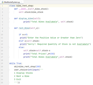 Python Bike Rental System | Important Project
