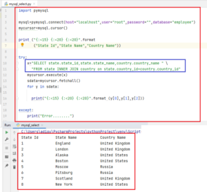 Python MySQL Inner Join | Important Concept