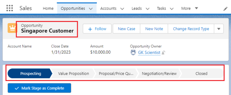 Configure a Sales Process in Salesforce | Customize Opportunity Stages